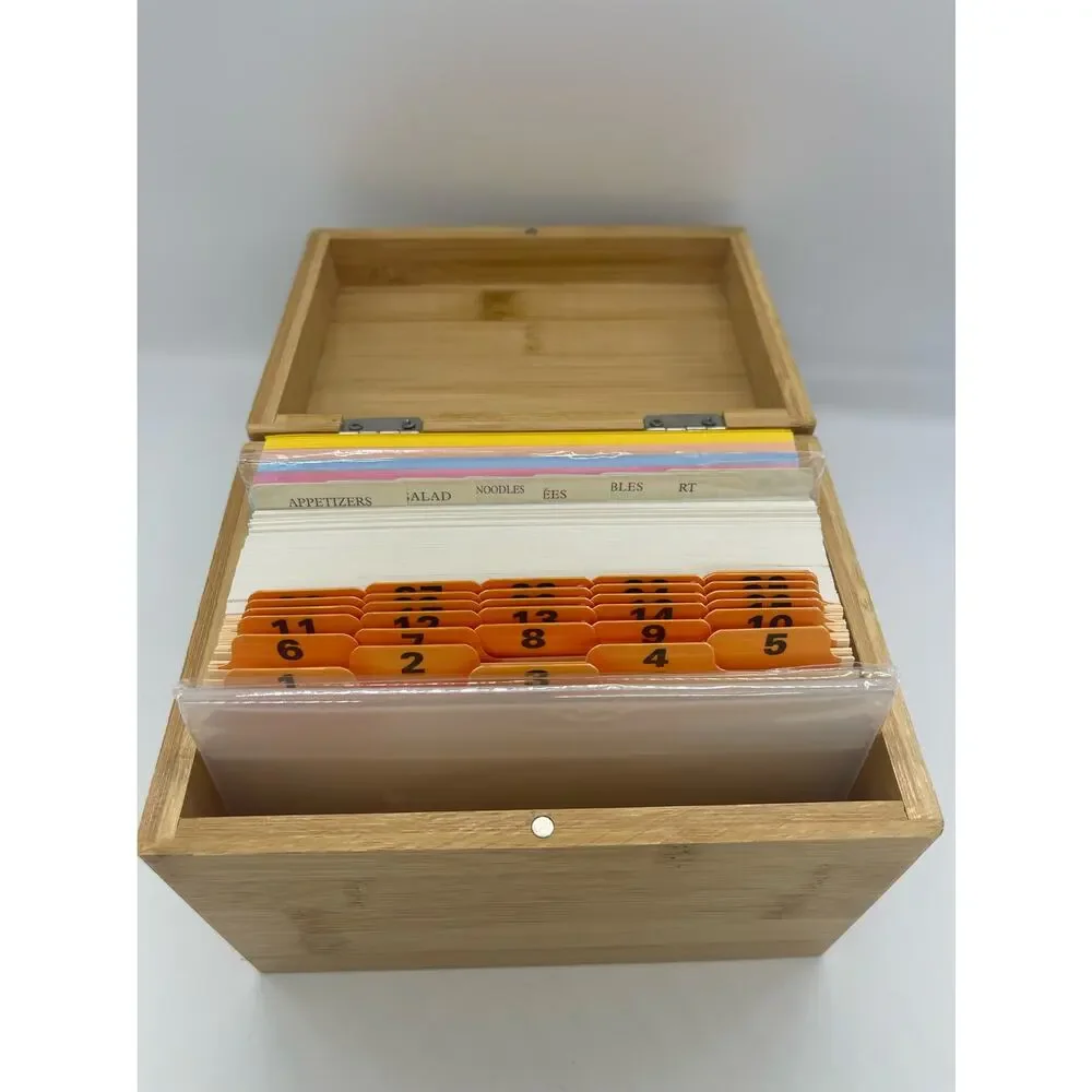 Oceanstar | Kitchen | Oceanstar Bamboo Recipe Box With Recipe Cards ...